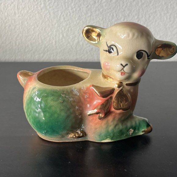 Accents | Ceramic Lamb Figurine Planter Vintage 195s Made In Japan ...